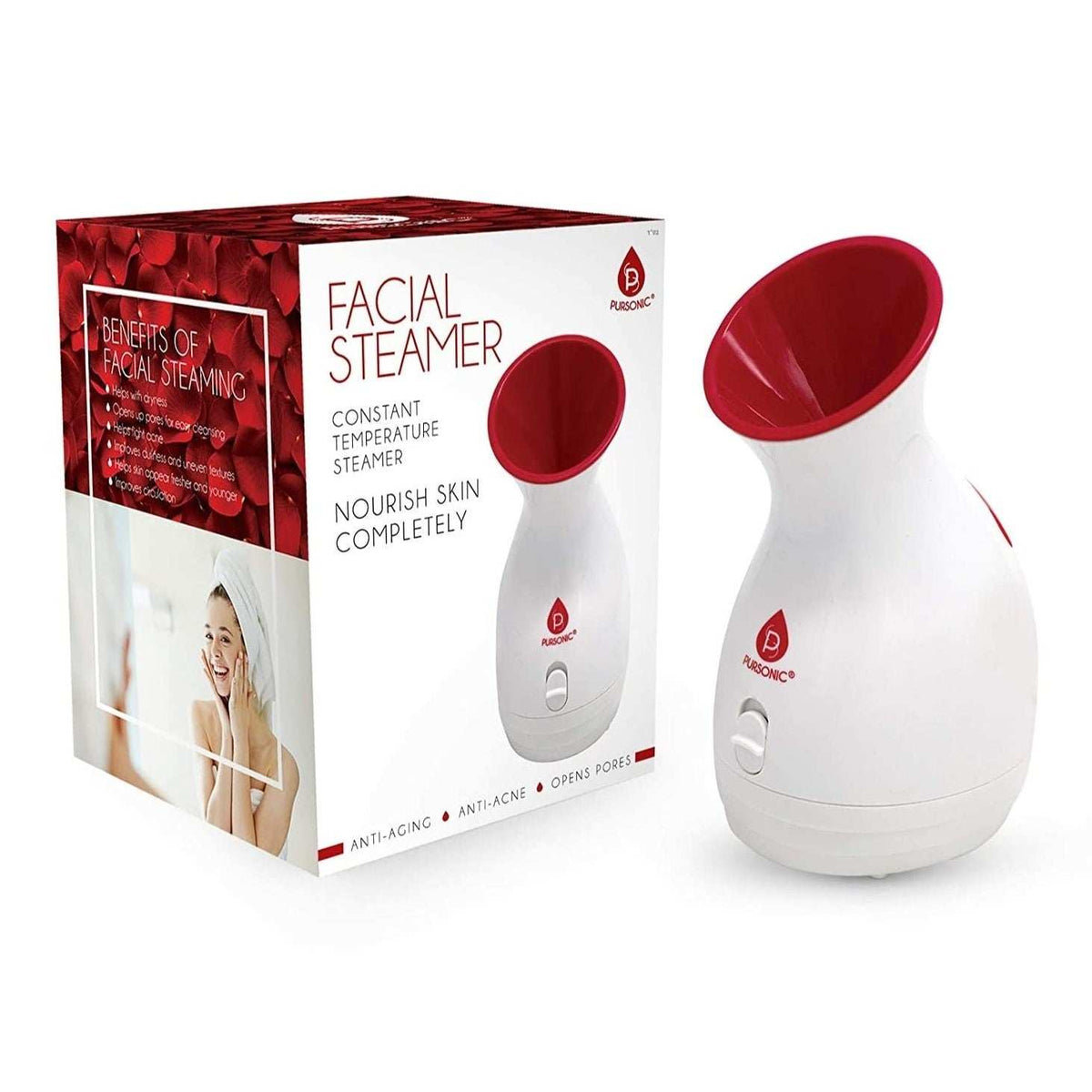 Pursonic Facial Steamer Hot Mist Spa for Blackheads Pores Acne & Youth