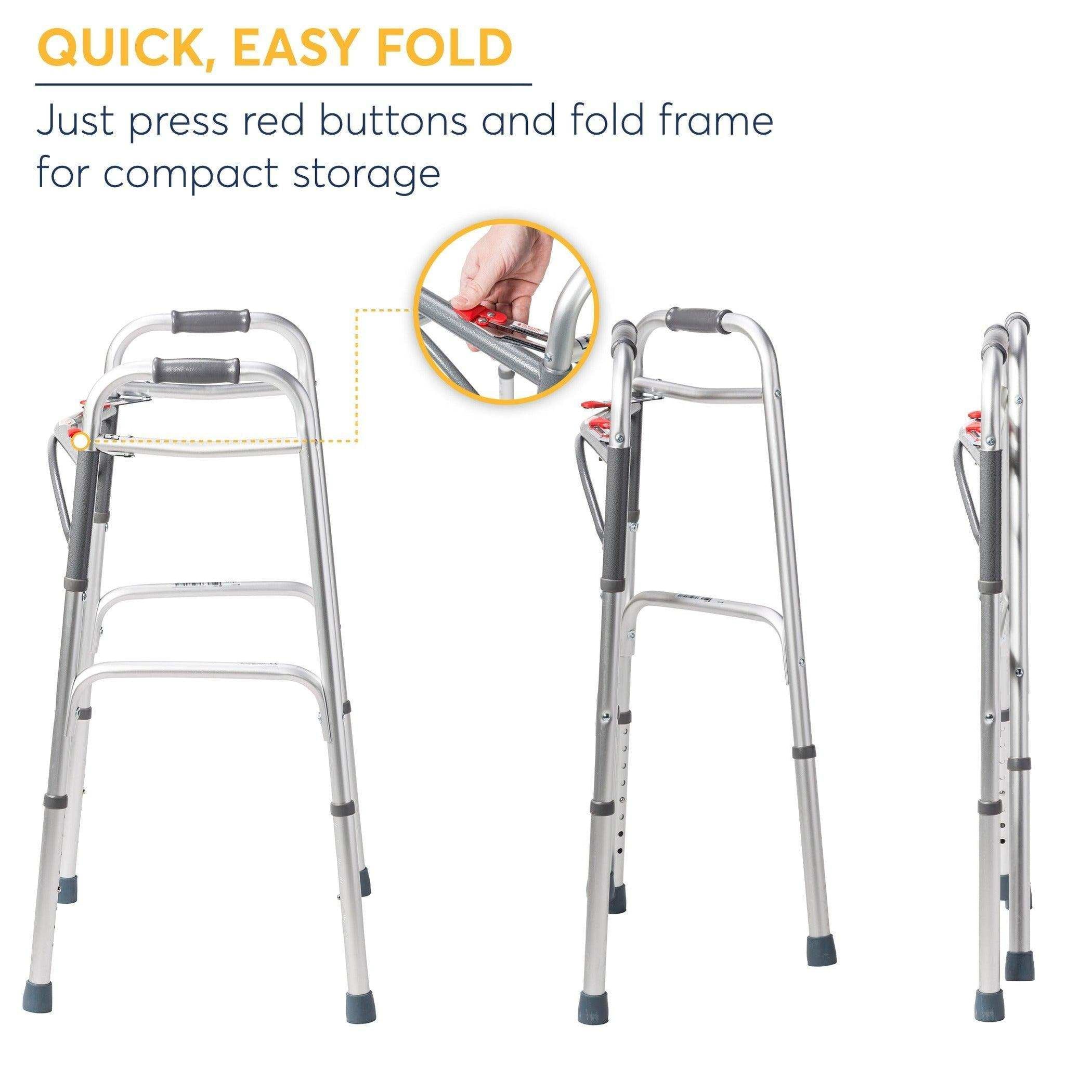 Drive Medical Deluxe Two Button Folding Walker — Shop Home Med
