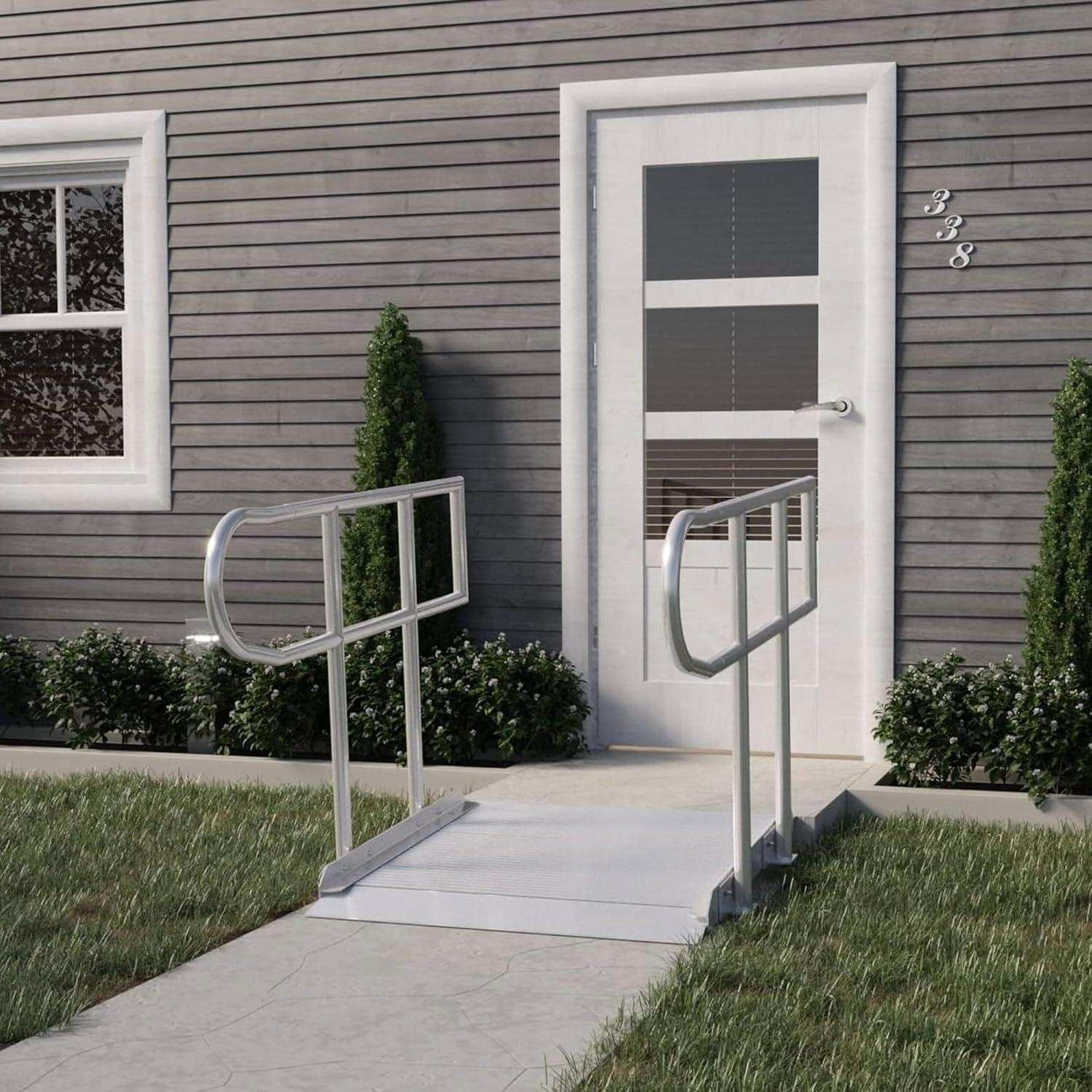 Rampit USA Empower Series Semi-Portable Curb Ramp with Handrails