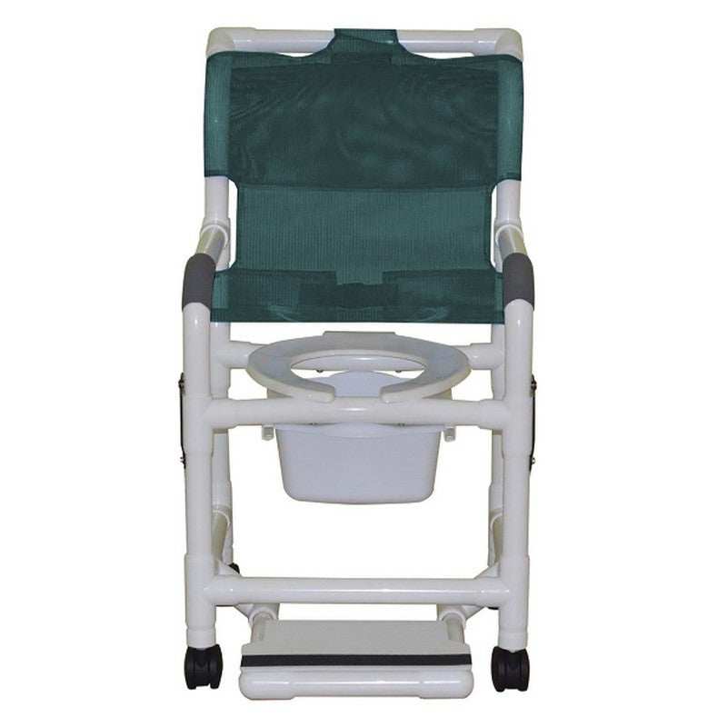 MJM International Double Drop Arms Shower Chair w/ 10 Quart Commode Pail