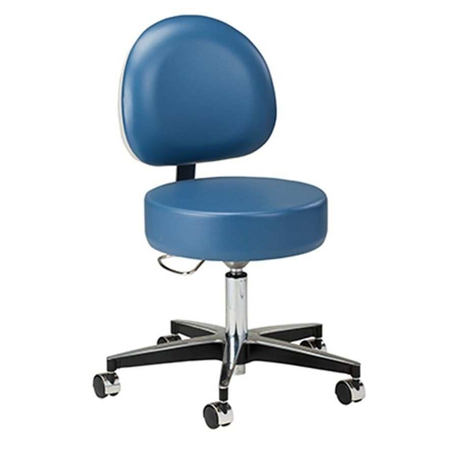 Clinton 5-Leg Pneumatic Stool with D-Shaped Lever with Backrest Option