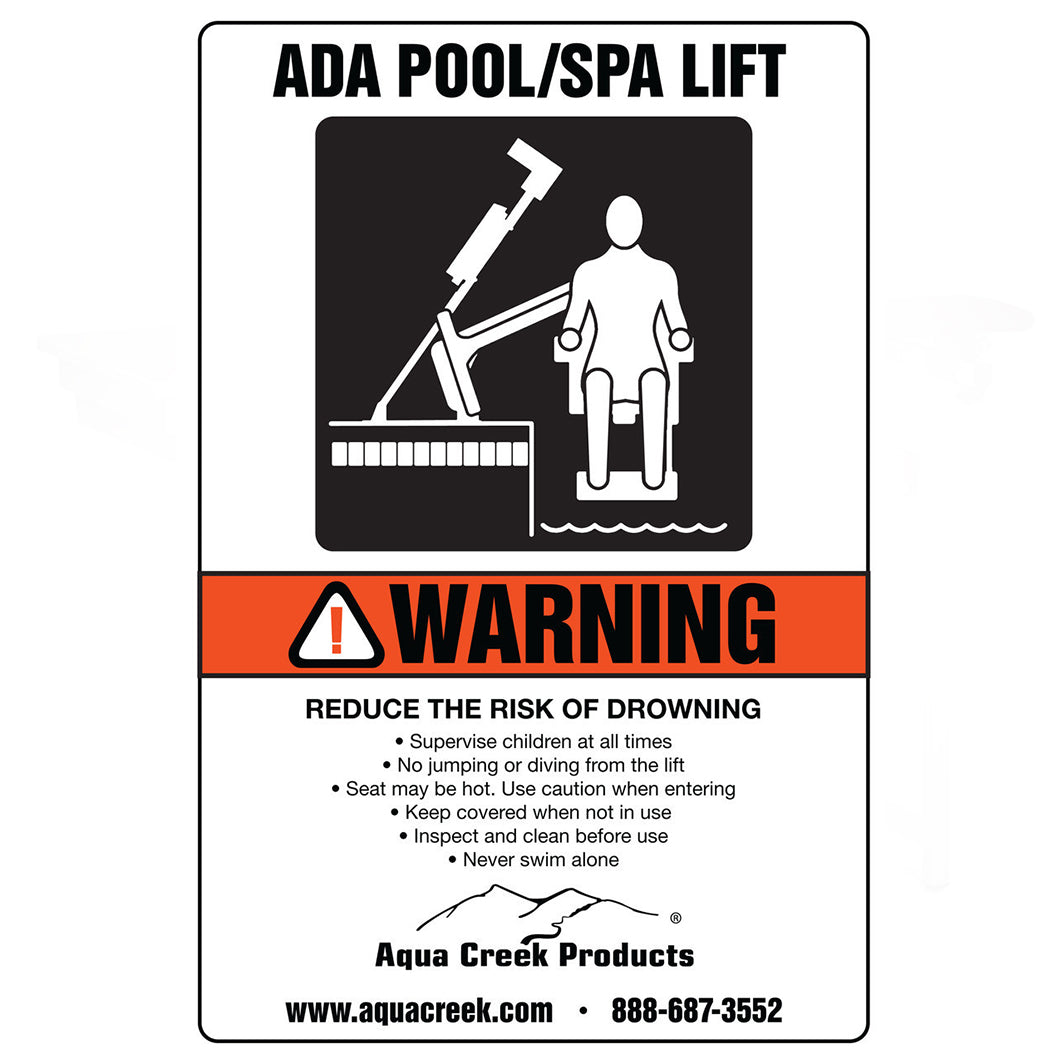 Aqua Creek "Ada Lift Available" Sign