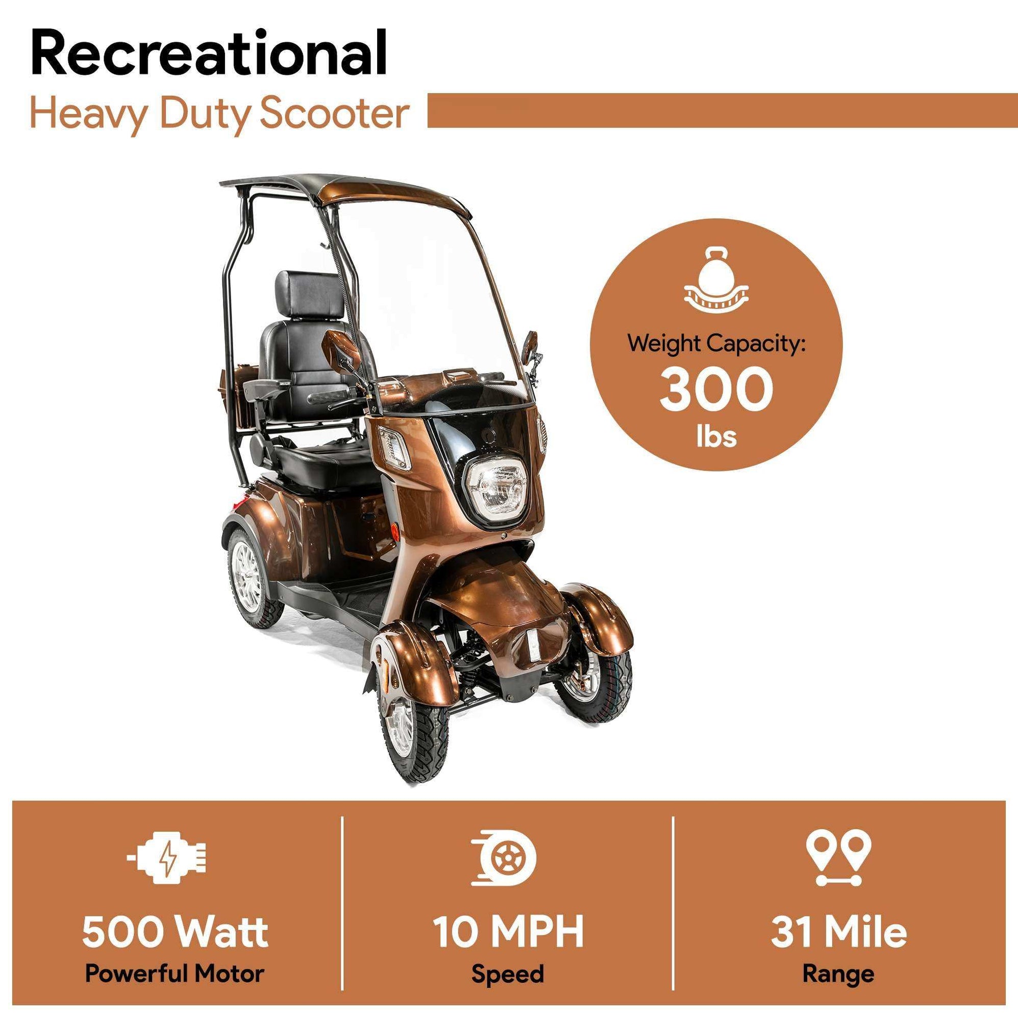 Electric Covered Mobility Scooter with Canopy – Ride in Comfort — Shop ...