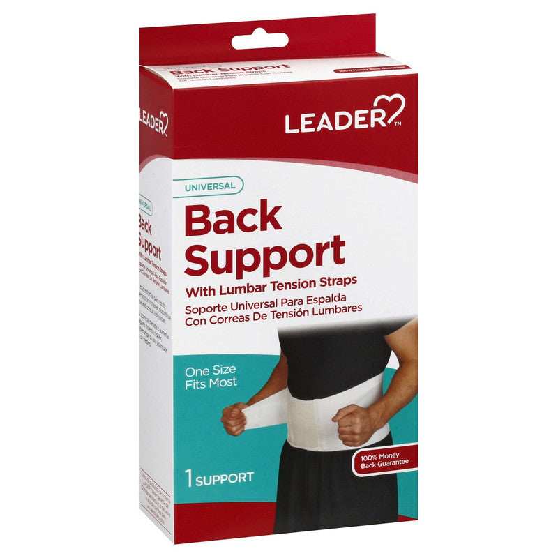 Leader Back Support With Lumbar Tension Straps Universal