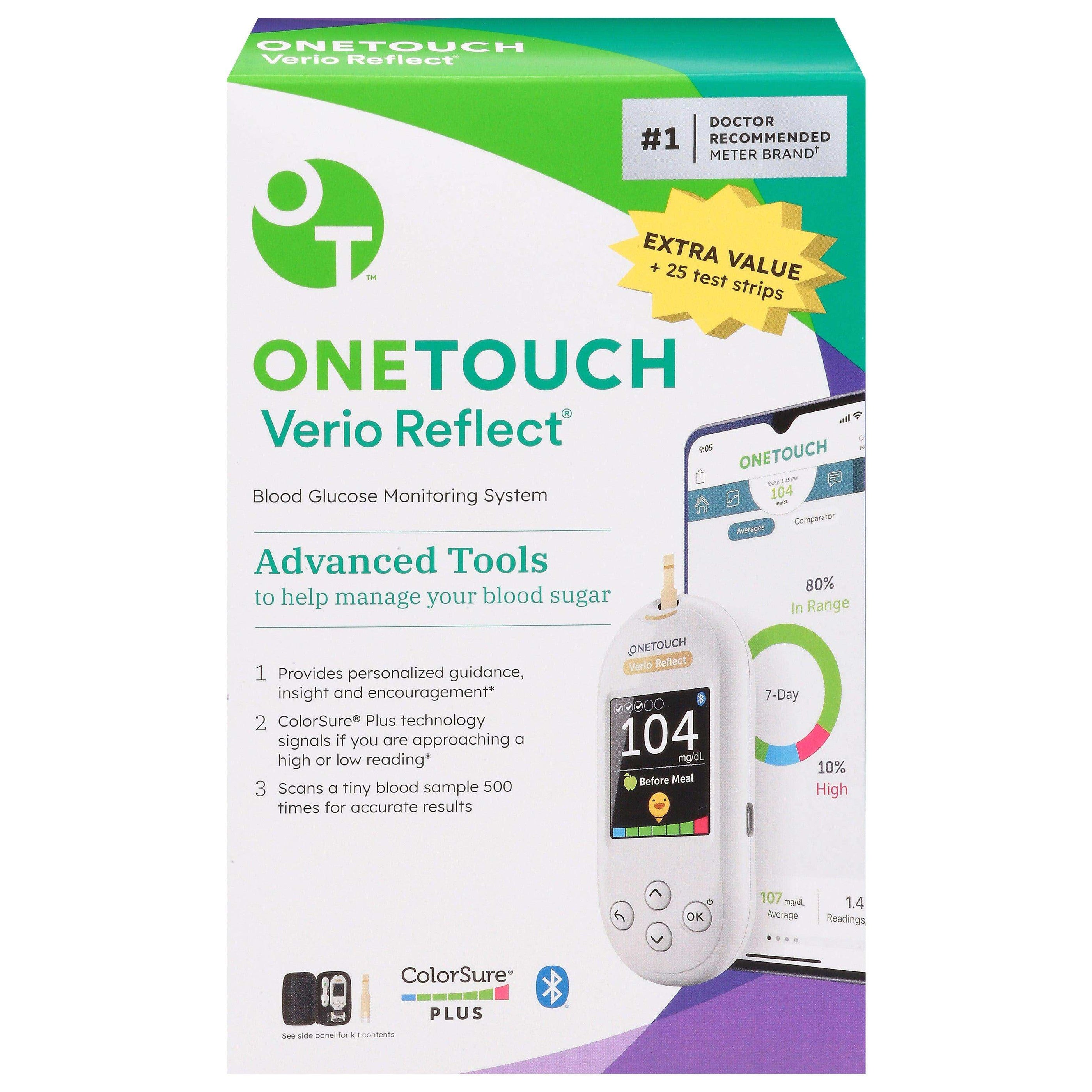 OneTouch Verio Reflect Blood Glucose Meter Value Starter Kit — Shop ...