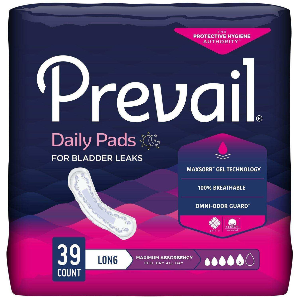 Prevail Bladder Control Pad – Max. Long- Jumbo Pack