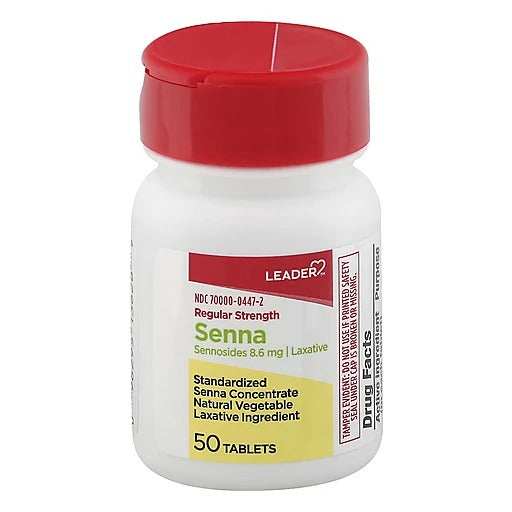 Leader Senna Sennosides 8.6Mg Laxative Tablets - 50 Ct