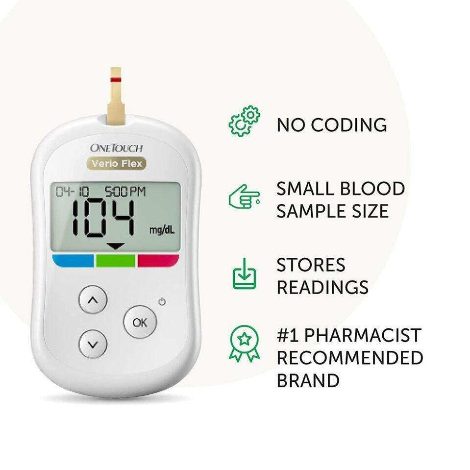 OneTouch Verio Flex Blood Glucose Monitoring System FSA/HSA Eligible ...