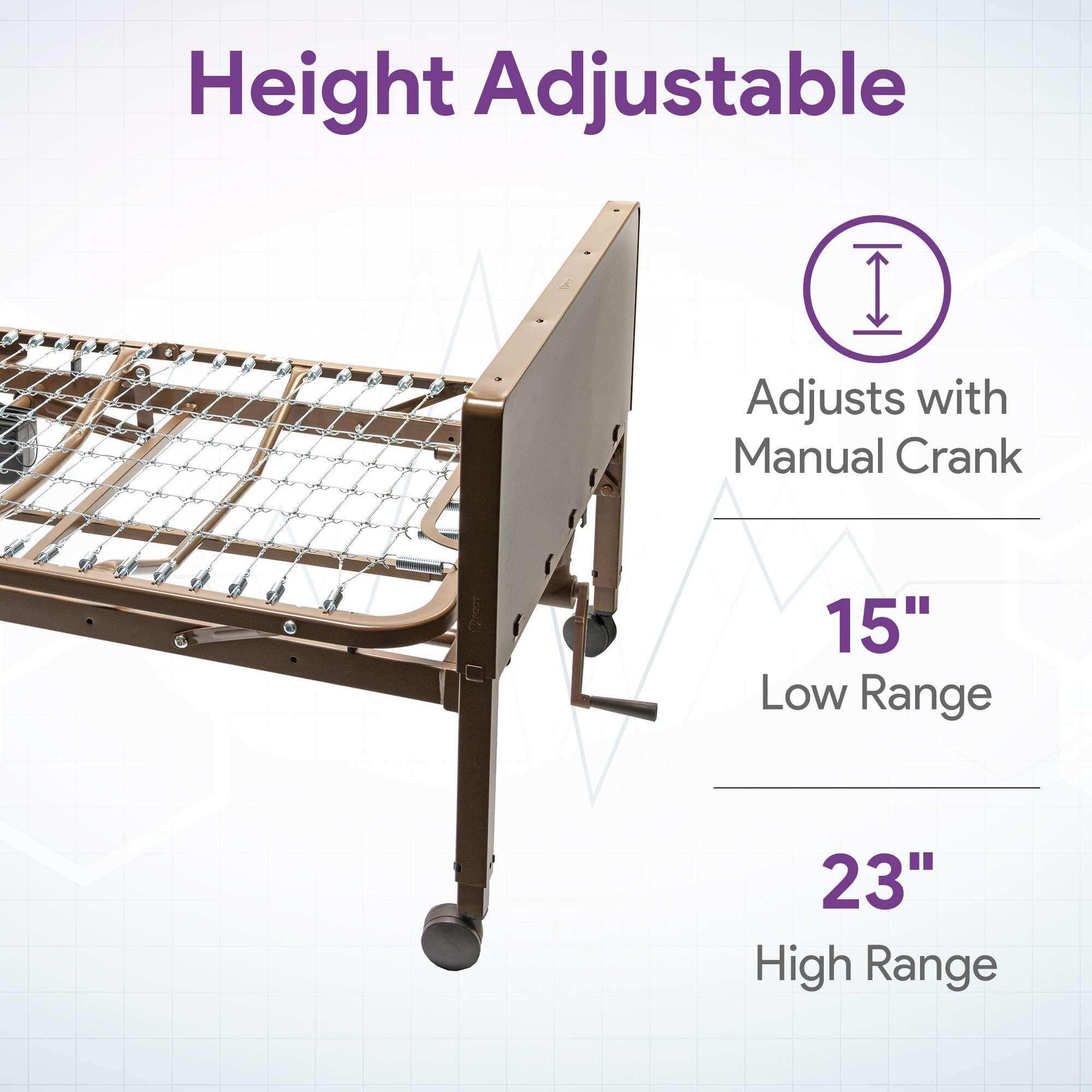 Semi Electric Hospital Bed - 36"x80" - Adjustable Height and Hi Lo ...