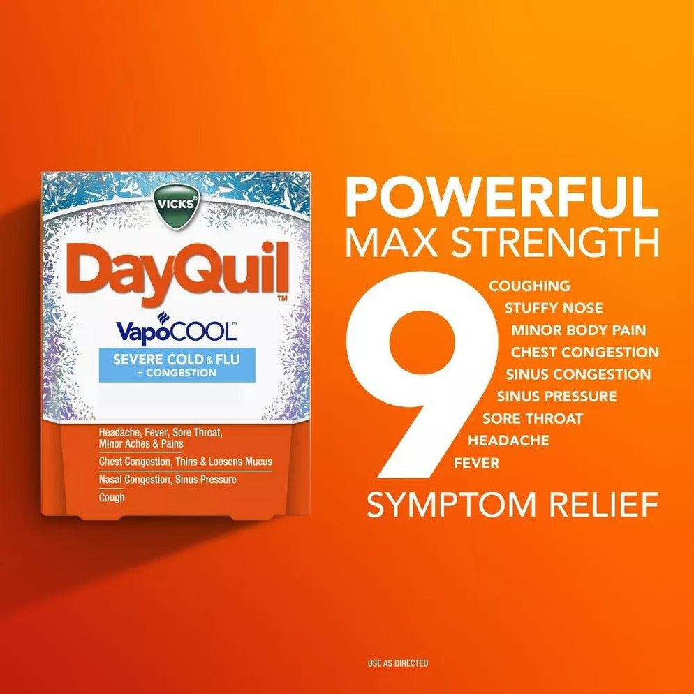 Vicks DayQuil Severe VapoCOOL Cold & Flu Medicine Caplets - 24ct — Shop ...