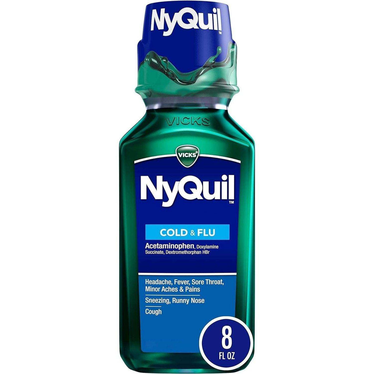 Vicks NyQuil Cold and Flu Relief Liquid Medicine - 8 Oz