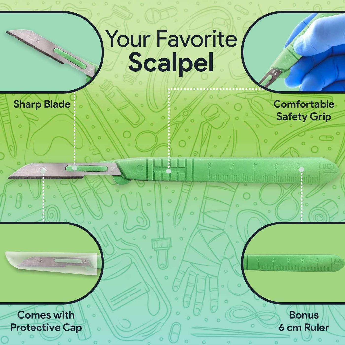 FifthPulse's Disposable Scalpel Knife #14: Sterile Precision — Shop ...